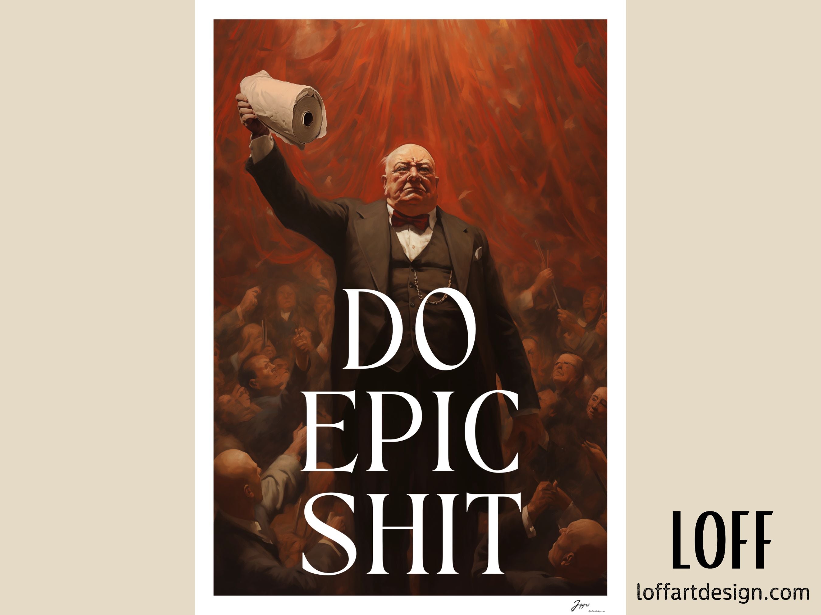 Winston Churchill - humorous artwork Poster – Loff Design